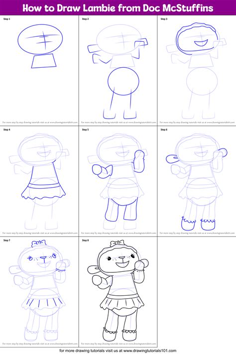 How To Draw Lambie From Doc McStuffins Doc McStuffins Step By Step DrawingTutorials Com