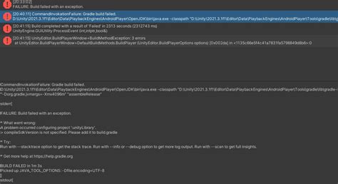 No Build Gradle Failure Questions And Answers Unity Discussions