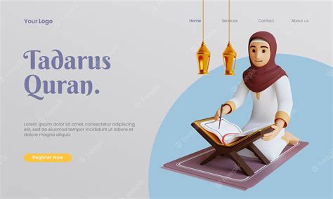 Premium Psd 3d Render 3d Rendering The Routine Of Muslims To Read