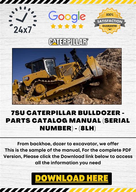 7su Caterpillar Bulldozer Parts Catalog Manual Serial Number 8lh