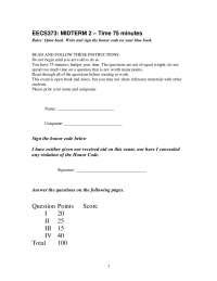 Midterm Exam With Solution Microprocessor System Design EECS Docsity