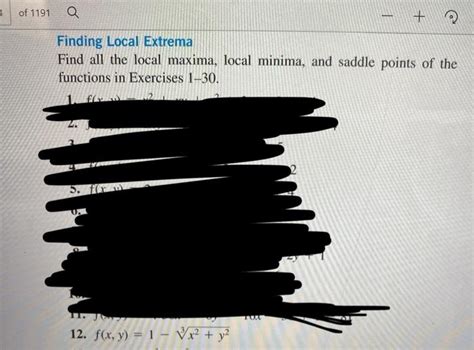 Solved Finding Local Extrema Find All The Local Maxima