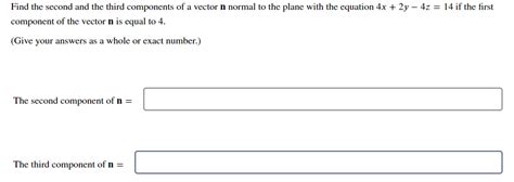 solved find the second and the third components of a vector