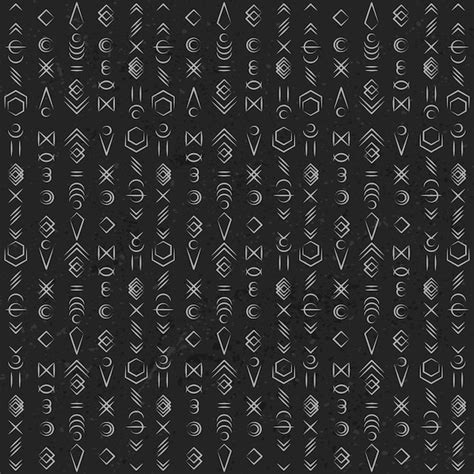 Premium Vector Dark Runic Symbols Pattern Background
