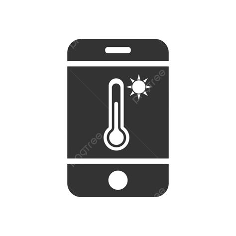Sun And Temperature Sensor Vector Icons On Mobile Phone Vector Template Modern Measure Png