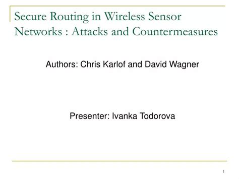 Ppt Secure Routing In Wireless Sensor Networks Attacks And