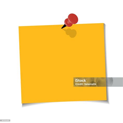 스티커 테이프 투명 한 배경에 고립 된 사무실 노란 종이 참고 당신의 프로젝트를 위한 템플릿입니다 벡터 압정에 대한 스톡 벡터 아트 및 기타 이미지 Istock
