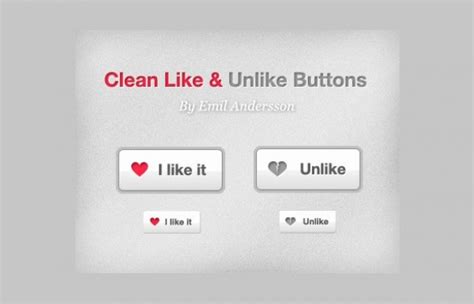 Simple White Likeunlike Buttons With Heart Psd Welovesolo