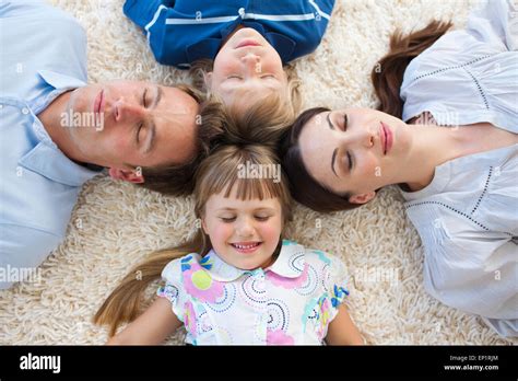 Family Lying In A Circle Stock Photo Alamy