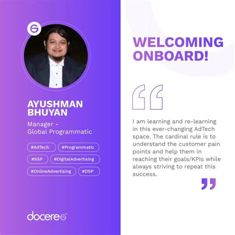 Ayushman Bhuyan On Linkedin Doceree Grateful Newbeginings Newjob Newrole Programmatic