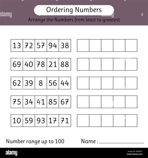 Top 27 Stock Images Ordering Numbers From Least To Greatest Worksheet