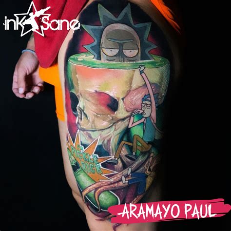 Rick Sanchez Kleur Tattoo Voor Mannen Rick And Morty Tattoo Design