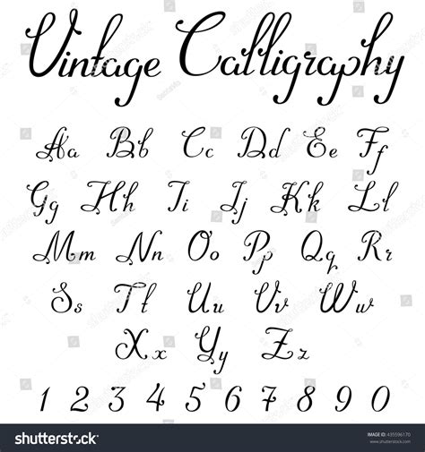 Vintage Calligraphic Script Font Linear Vector Stock Vector Royalty Free Shutterstock