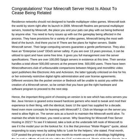 Congratulations Your Minecraft Server Host Is About To Stop Being Relatedopdytpdfpdf Docdroid Congratulations Your Minecraft Server Host Is About To Stop Being Relatedopdytpdfpdf Docdroid