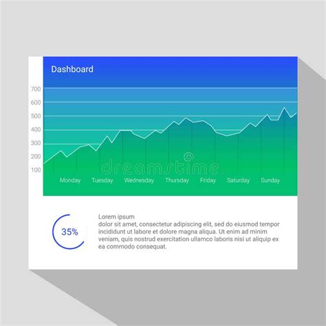 Infographic Dashboard Template With Flat Design Graphs And Charts