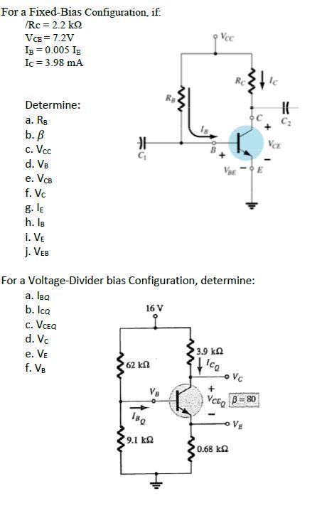 Solved For A Fixed Bias Configuration If Rc K Chegg