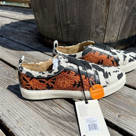 Myra Bag Shoes Limited Edition Cowhide Print Tooled Leather