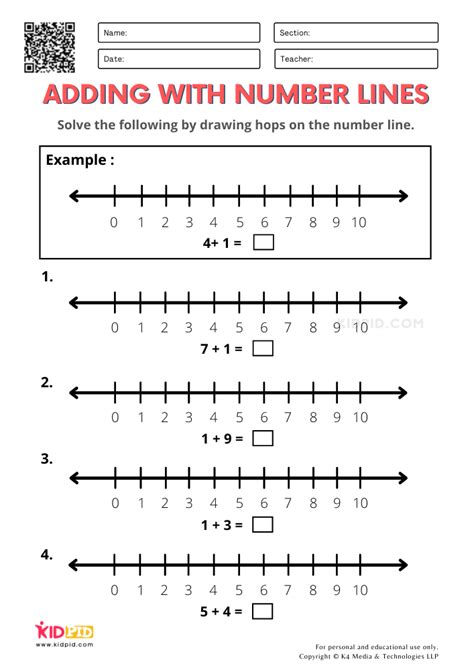 Number Line Addition Printable Worksheets For Grade 1 Kidpid