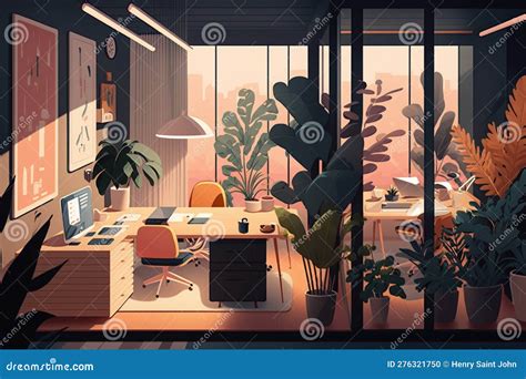 Generative Ai Flexible Workspaces And Coworking Concepts Stock