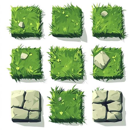 A Drawing Of A Grass With A Few Pictures Of A Grass Lawn Premium Ai Generated Image