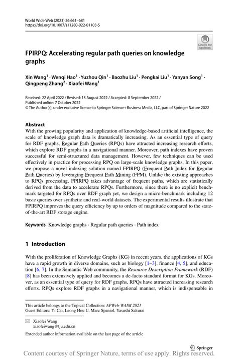 fpirpq accelerating regular path queries on knowledge graphs request pdf