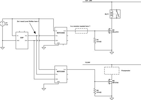 mosfet driving mfet with io expander mcp23008 mcp23017