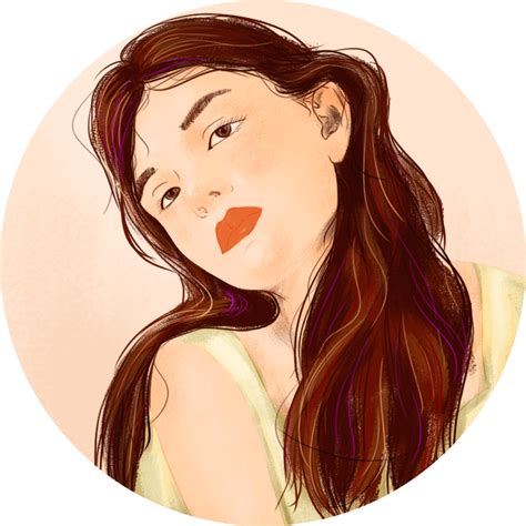 手绘风人物插画 女生头像 模板素材 稿定设计