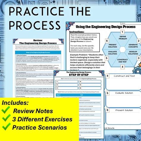 Engineering Design Process Practice Worksheets Aligns With Pltw
