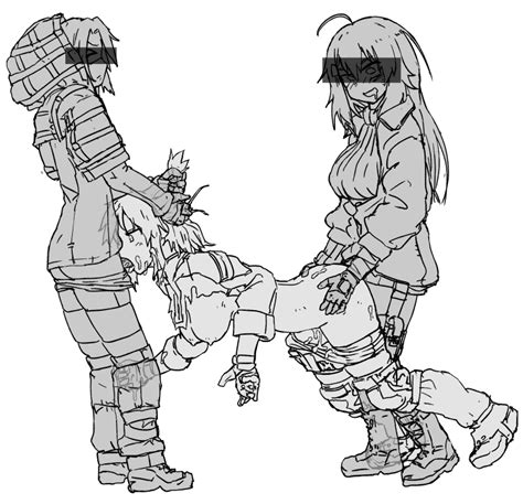 Dutchko Vesna Dutchko Escape From Tarkov 1girl 2futa Bar Censor Blush Breasts Censored