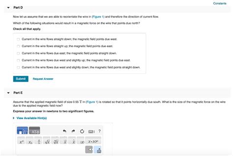 Solved Constants Part A To Understand The Magnetic Force