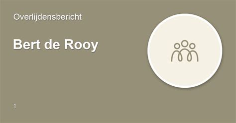 Bert De Rooy 11 Februari 2012 • Overlijdensbericht En Condoleances