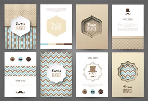 빈티지 화려한 배경 아트 세트 벡터 Eps Uidownload