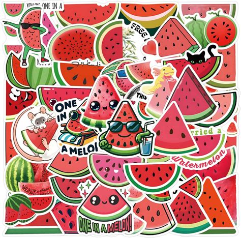 55pcs Watermelon Stickers Cute Fruits Aesthetic Stickers
