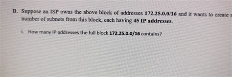 solved b suppose an isp owns the above block of addresses