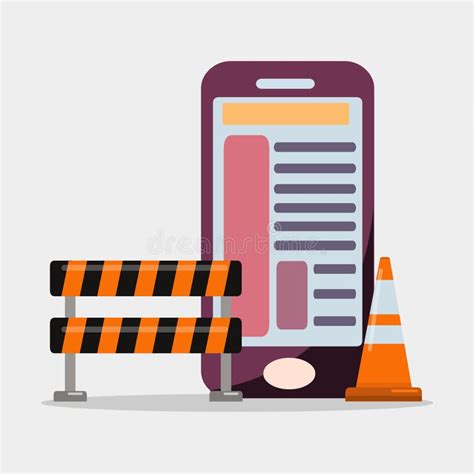 Mobile Application Development Concept Vector Illustration Symbol Stock