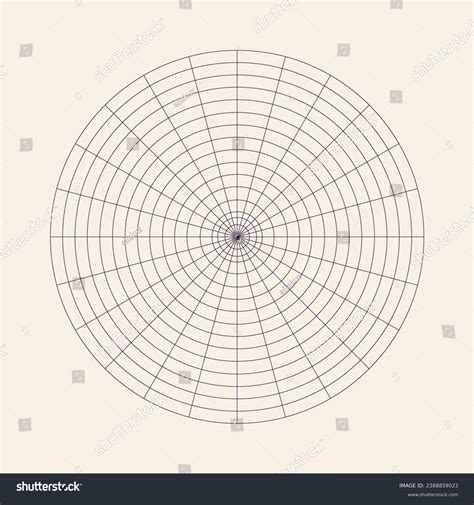 Polar Coordinate Circular Grid Isolated On Stock Vector Royalty Free