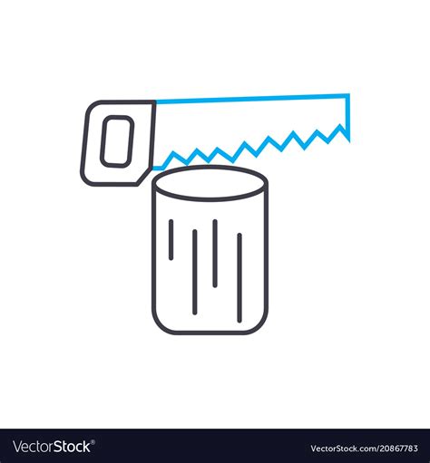 Wood Working Thin Line Stroke Icon Royalty Free Vector Image