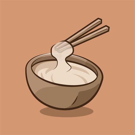 Digital Asset Of Papeda Food Cartoon Illustration Available For Sticker