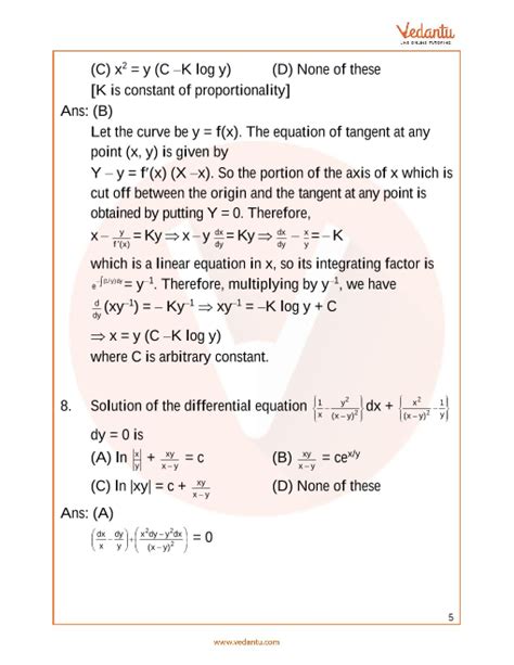 Differential Equations Formulas List