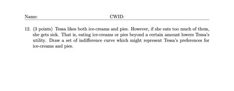 Solved Name Cwid 12 3 Points Tessa Likes Both