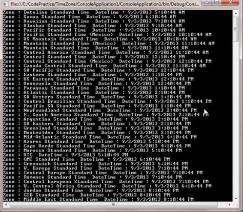Getting Date And Time Using Timezoneinfo In C