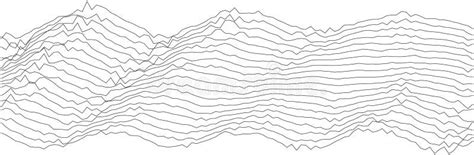 Abstract Wave Pattern With Layered Lines In Black And White For Modern