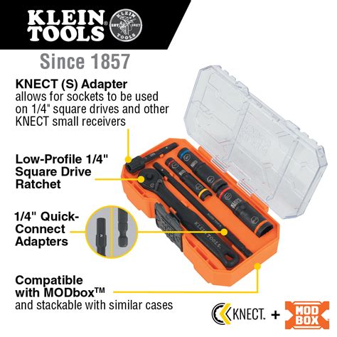 Knect™ Essential Deep Well Heavy Duty Flip Socket Set Sae 7 Piece 65238 Klein Tools