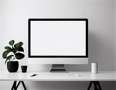 Premium Ai Image Computer Desktop Screen Mockup Illustration Created