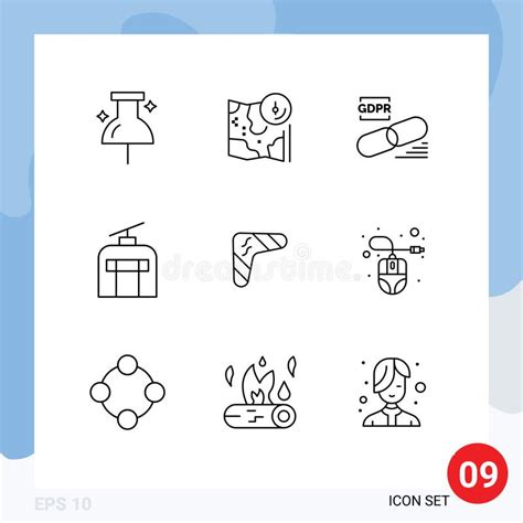 9 Thematic Vector Outlines And Editable Symbols Of Australia Traveling Clip Holiday Security