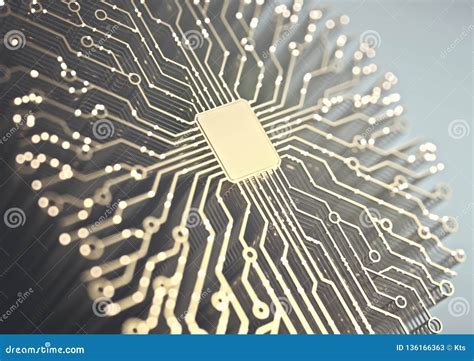 Artificial Intelligence Microchip Brain Stock Image Image Of Binary Fiction 136166363
