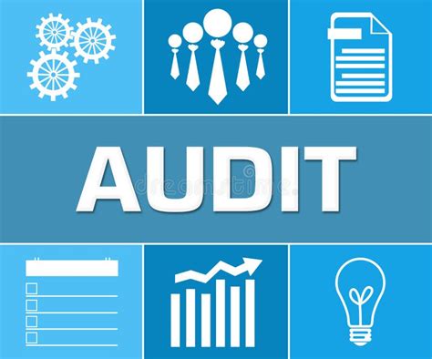 Audit Business Symbol Blue Grid Stock Illustration Illustration Of