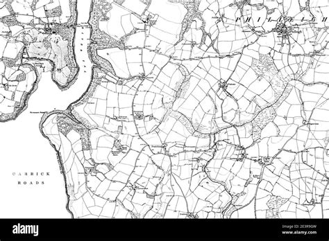 Map Of Cornwall Os Map Name 065 Sw Ordnance Survey 1868 1896 Stock