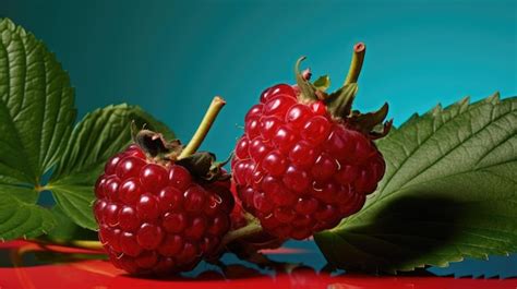 Premium Ai Image Red Raspberry