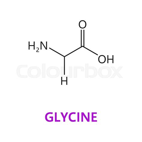 Glycine Amino Acid Chemical Molecule And Essential Chain St Colourbox